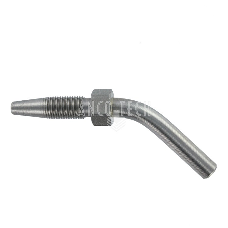 Hose stud SS 6mm angled 45° for high pressure hose 8.6x4